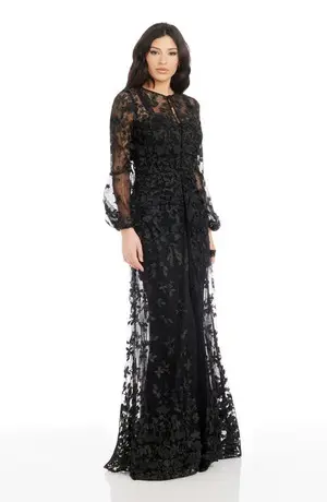 Dress The Population Joss Floral Appliqué Lace Jacket