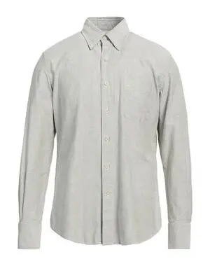 GLANSHIRT Man Shirt Light Grey Size 15 ½ Cotton Sage Green