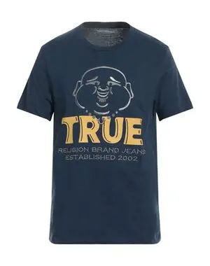 True Religion Man T-shirt Ivory Size S Cotton Navy Blue