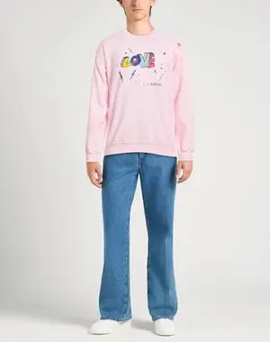 THE EDITOR Printed Fleece Sweatshirt - Pink