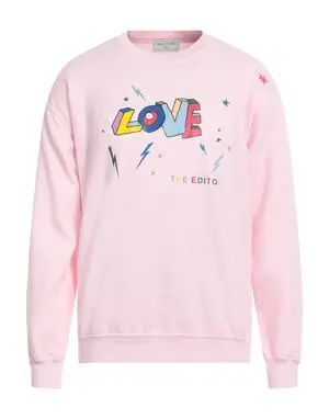 THE EDITOR Printed Fleece Sweatshirt - Pink