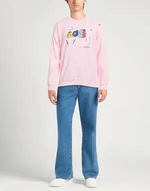 THE EDITOR Printed Fleece Sweatshirt - Pink