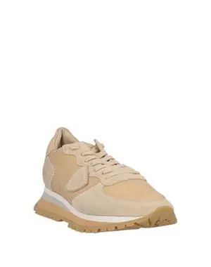 Philippe Model Low-top Sneakers In Suede And Textile Fibers - Beige