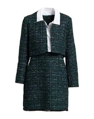 maje green tweed dress Shiny tweed dress
