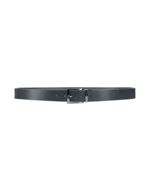 Emporio Armani Leather Belt With Brand Logo - Navy