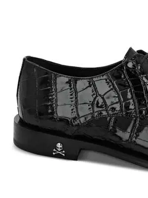 Philipp Plein Crocodile-embossed Leather Derby Shoes