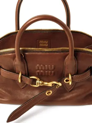 Miu Miu Aventure Leather Shoulder Bag - Brown