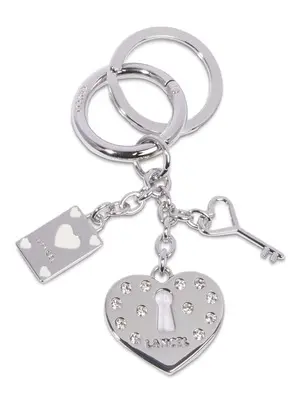 LANCEL Crush Crystal-embellished Keyring - Silver