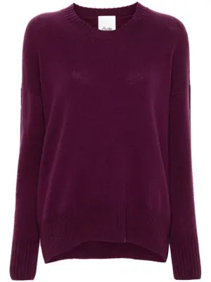 ALLUDE Ribbed-trim Crew-neck Sweater
