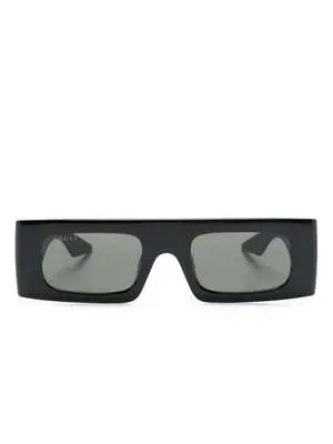 Gucci Double G Rectangular Sunglasses - Black