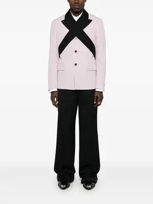 Off-White Contrasting-lapels Blazer - Pink