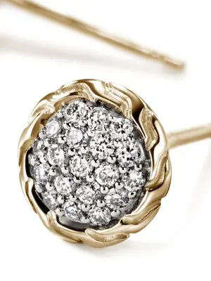 John Hardy 14kt Yellow Jh Essential Diamond Stud Earrings - Gold