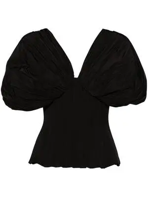 RHEA COSTA Ruched Taffeta Top