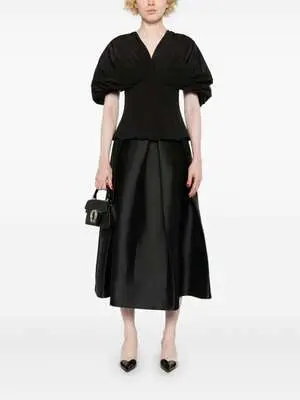 RHEA COSTA Ruched Taffeta Top