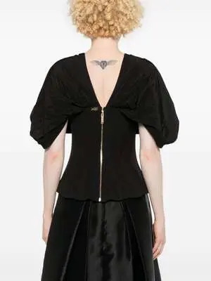 RHEA COSTA Ruched Taffeta Top