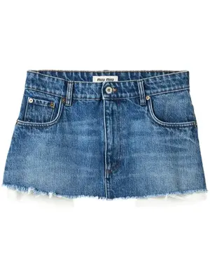 Miu Miu Raw Edge Hem Skirts
