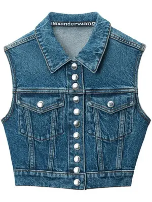 Alexander Wang Trucker Denim Vest - Blue