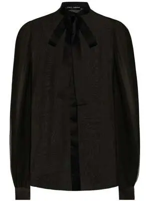 Dolce & Gabbana Pussy-bow Silk Shirt
