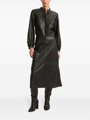 YVES SALOMON Leather Midi Skirt