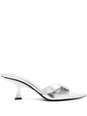 Attico 70mm Metallic Sandals - Silver