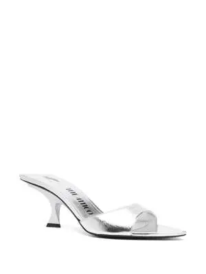 Attico 70mm Metallic Sandals - Silver