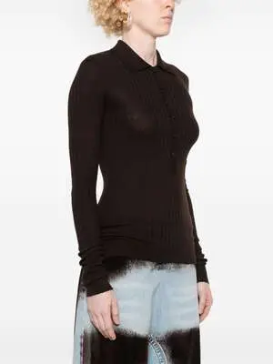 Attico Logo-appliqué Sweater - Brown