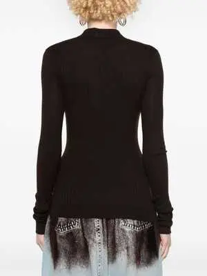 Attico Logo-appliqué Sweater - Brown