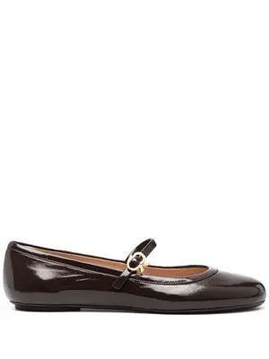 GIANVITO ROSSI Leather Ballet Flats - Brown