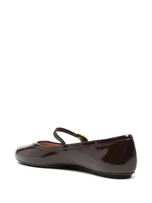 GIANVITO ROSSI Leather Ballet Flats - Brown