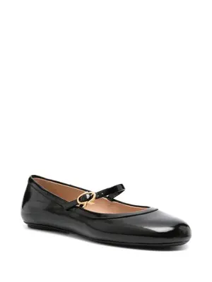 GIANVITO ROSSI Leather Ballet Flats - Black