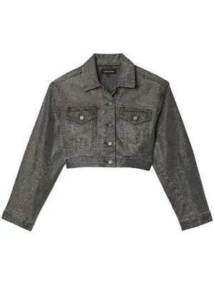 PURPLE BRAND Twisted Hotfix Cropped Jacket
