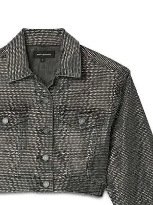 PURPLE BRAND Twisted Hotfix Cropped Jacket