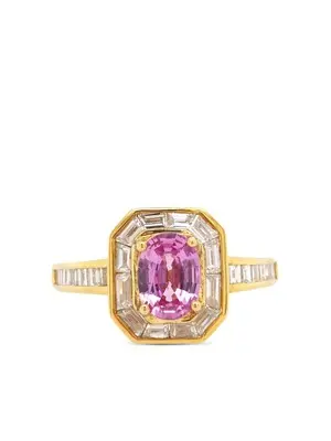 HYT JEWELRY 18kt Yellow Diamond And Sapphire Ring - Gold