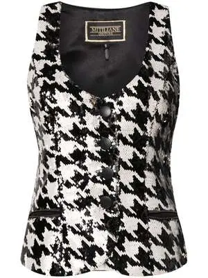 MITILIANE COUTURE Houndstooth Vest - Black