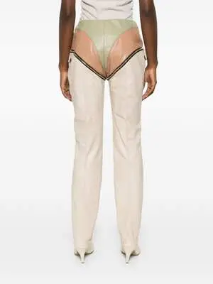MITILIANE COUTURE Leather-panelled Zipped Trousers