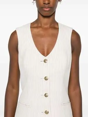 MITILIANE COUTURE Striped Wool-blend Vest