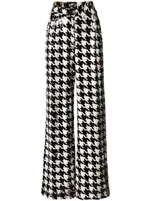 MITILIANE COUTURE Houndstooth-patterned Sequined Trousers