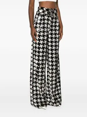 MITILIANE COUTURE Houndstooth-patterned Sequined Trousers