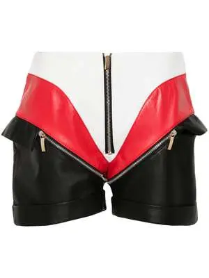 MITILIANE COUTURE Panelled Leather Mini Shorts
