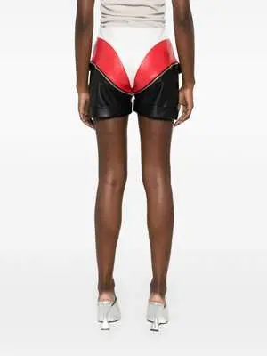 MITILIANE COUTURE Panelled Leather Mini Shorts
