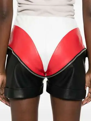 MITILIANE COUTURE Panelled Leather Mini Shorts