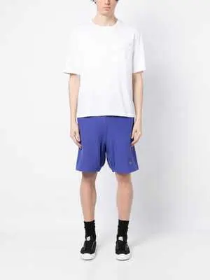 ADVISORY BOARD CRYSTALS Logo-embroidered Cotton Track Shorts - Blue