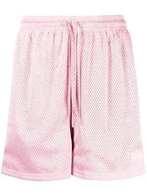 ADVISORY BOARD CRYSTALS Logo-embroidered Mesh Track Shorts - Pink