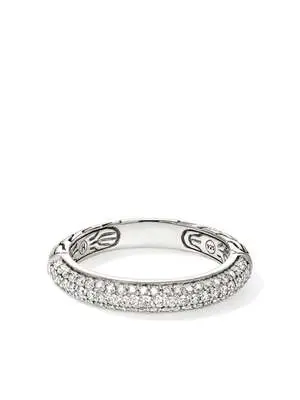 John Hardy Sterling Diamond Band Ring - Silver