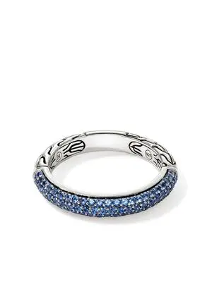 John Hardy Sterling Sapphire Band Ring - Silver