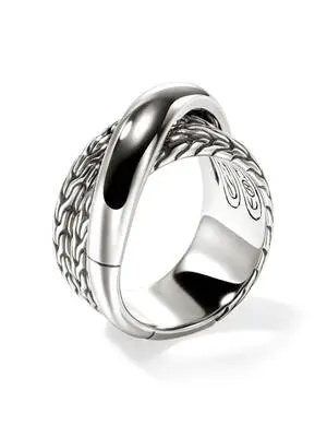 John Hardy Sterling Essential Crossover Ring - Silver