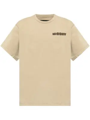 MISBHV Logo-print Cotton T-shirt - Neutrals