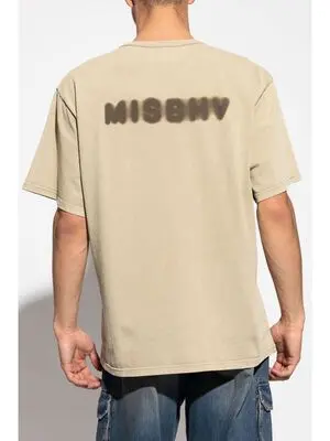 MISBHV Logo-print Cotton T-shirt - Neutrals