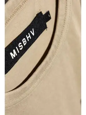 MISBHV Logo-print Cotton T-shirt - Neutrals
