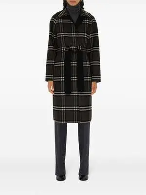 Burberry Reversible Wool Wrap Coat - Black